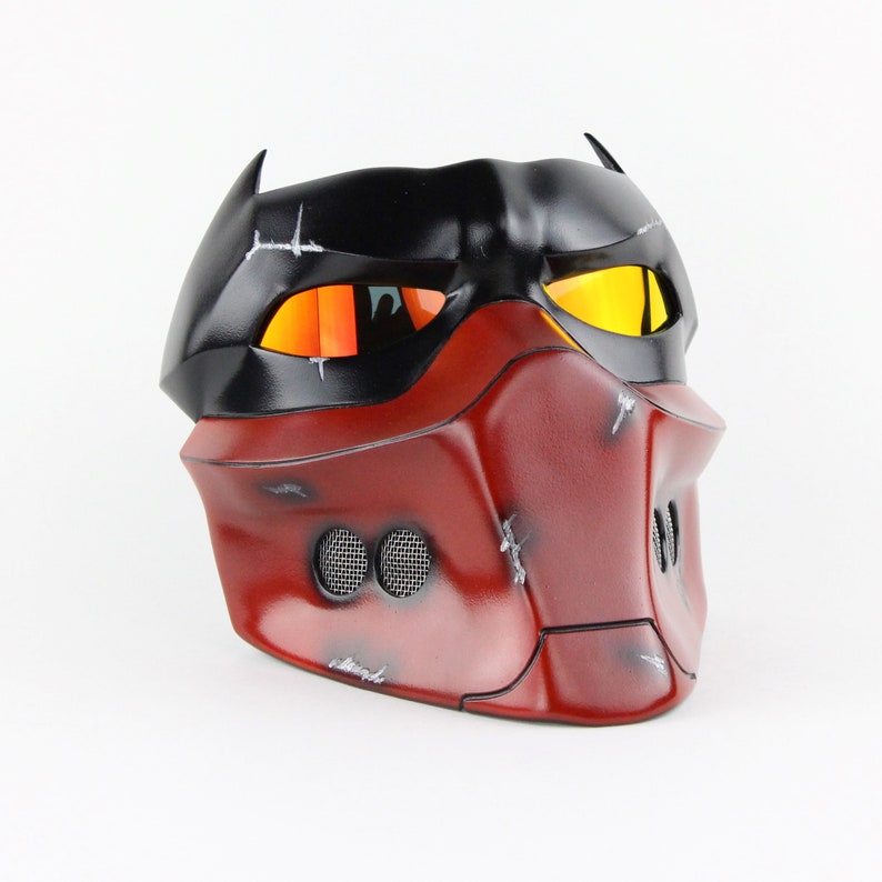 Red Hood Mask Outlaw Version Full Face Mask, Lens in Eyes, Halloween ...