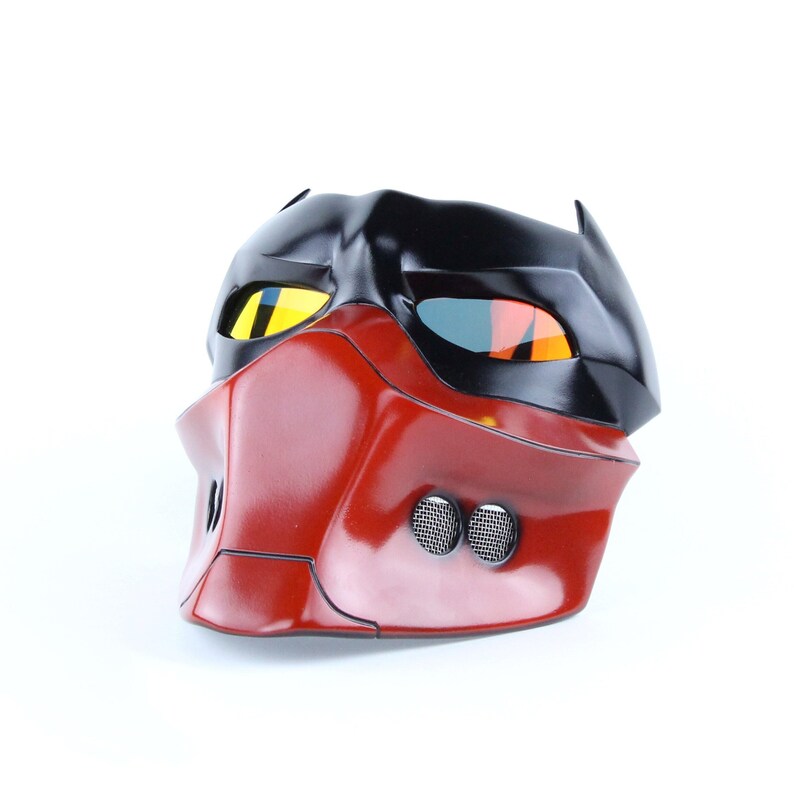 Red Hood Mask Outlaw Version Full Face Mask, Lens in Eyes, Halloween ...