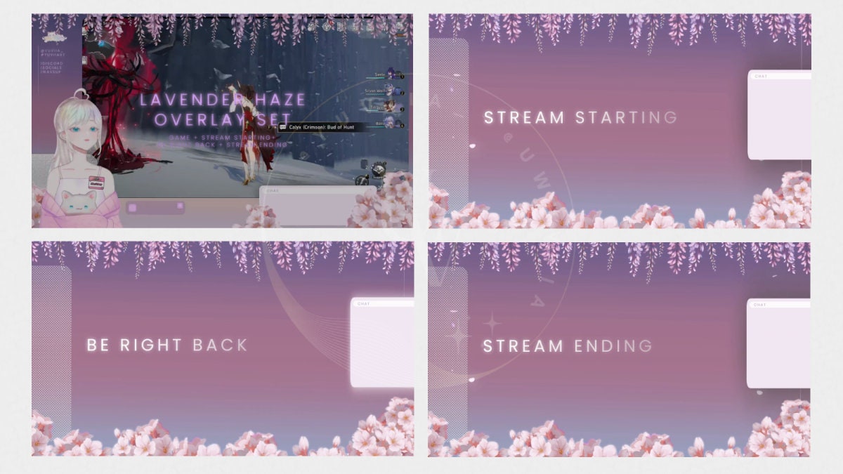 Lavender Haze Twitch / Youtube Animated Stream Overlay Pack game ...