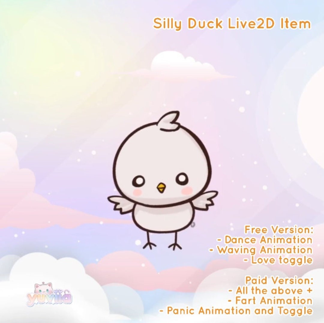Silly Duck Live2d Item Vtube Studio Pet Item Vtuber Asset - Etsy