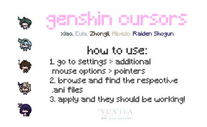 Genshin Cursors (albedo Version) - Etsy