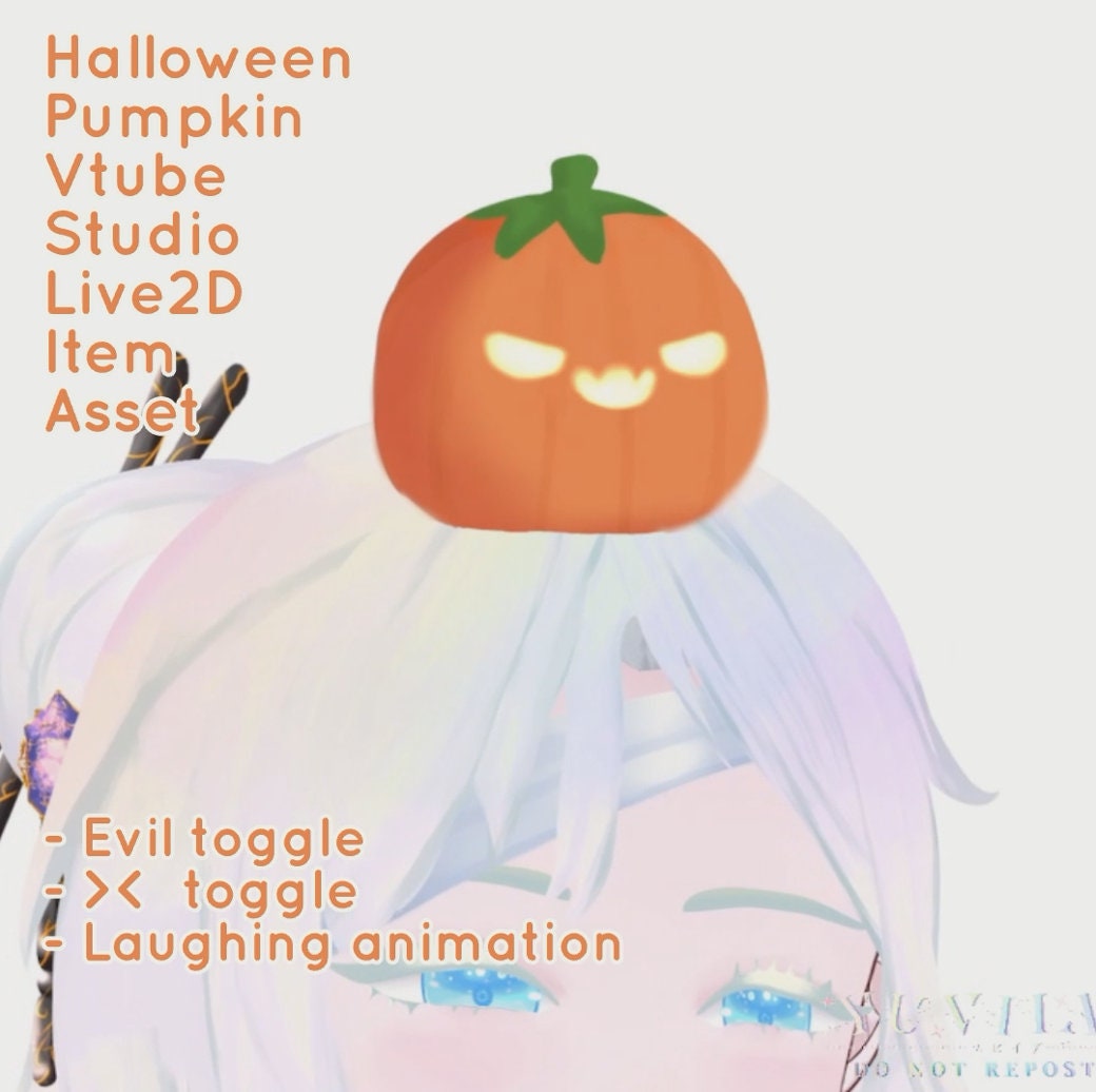 Halloween Pumpkin Live2d Item Vtube Studio Item Vtuber Asset - Etsy