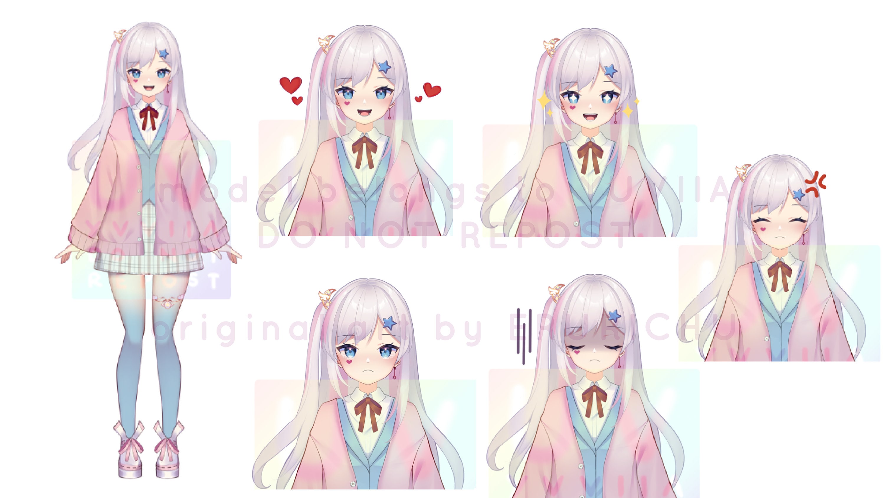 UNIQUE VTUBER Model Comfy Cute Girl Anime Art Commercial Use - Etsy