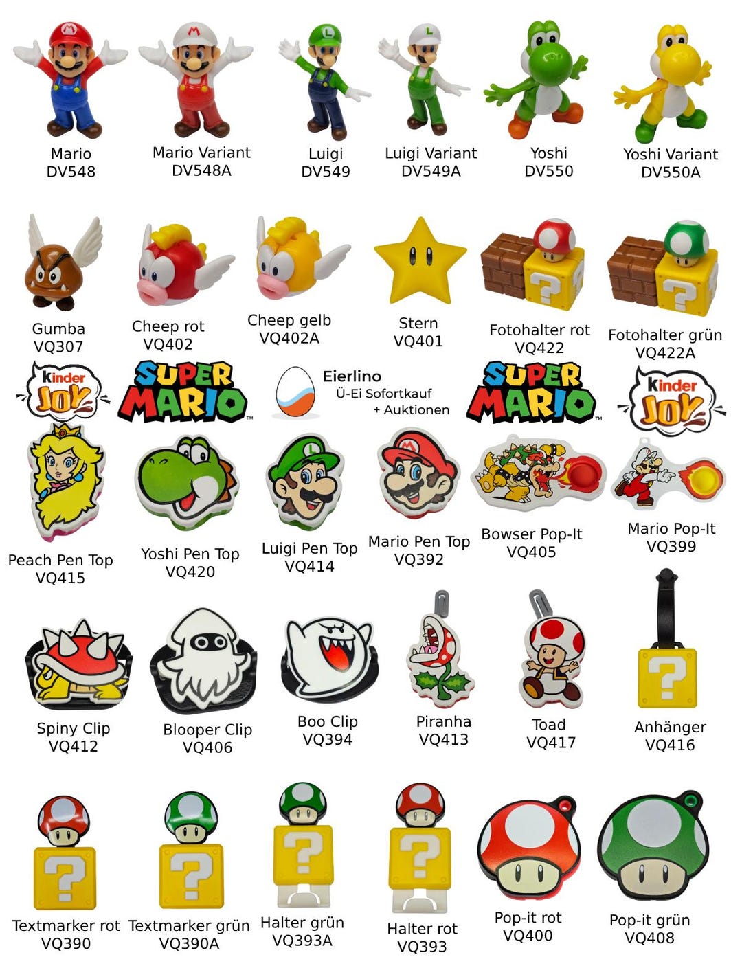 Neu AUSWAHL SUPER MARIO Kinder Joy 2025, Alle 30 Figuren Und Spielzeuge ...