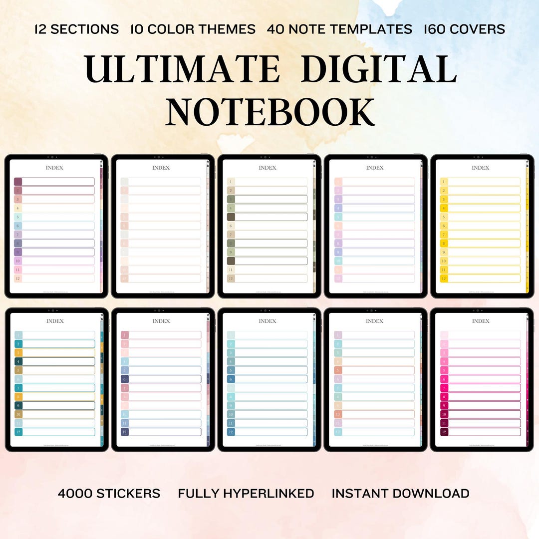 Ultimate Digital Notebook | Goodnotes Notebook With Cornell Notes ...
