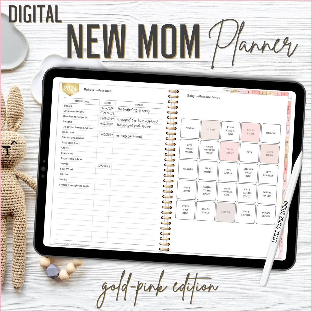 New Mom Digital Planner 2024 - Newborn Planner, Self-care Planner for ...
