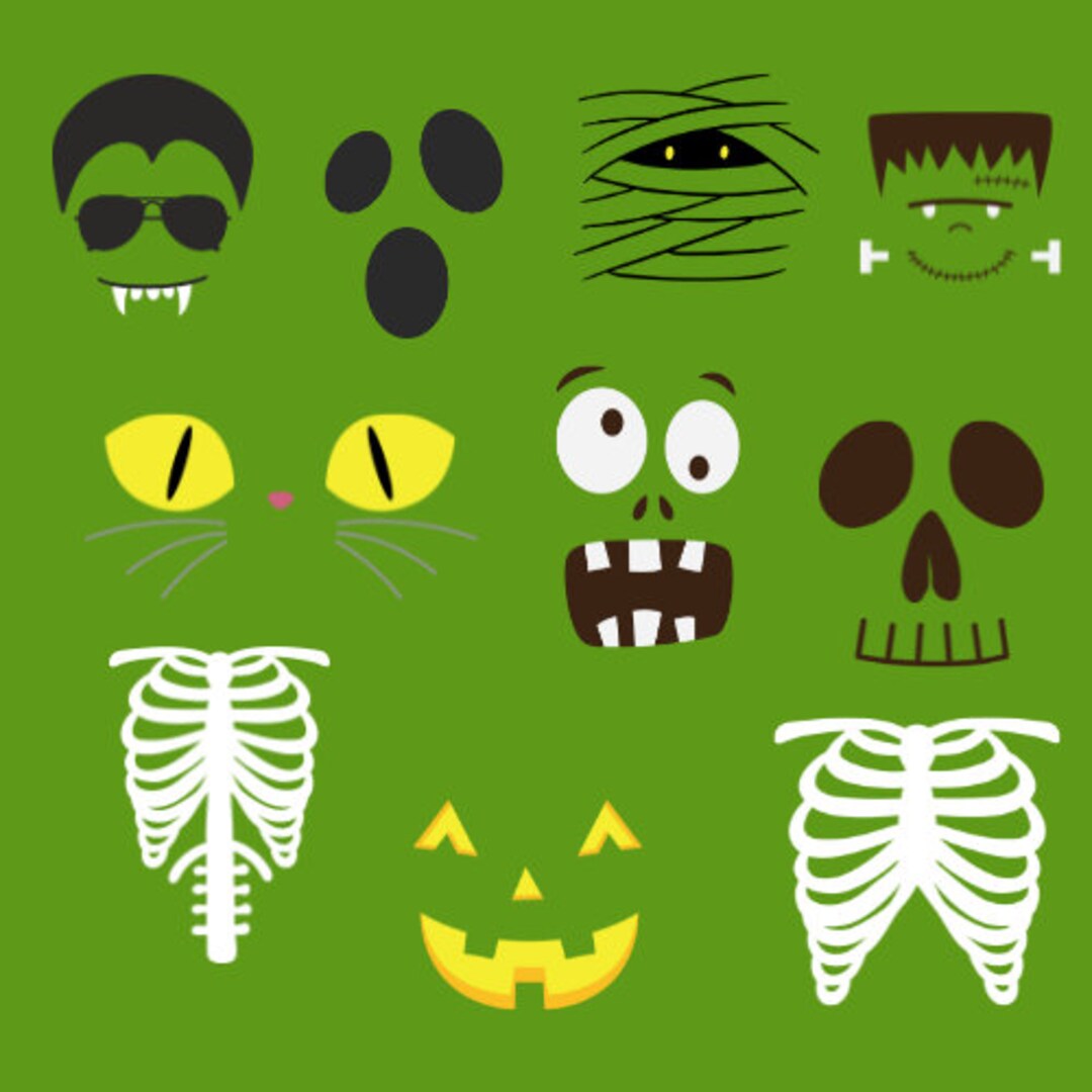 Halloween Costume Faces SVG X 11 - Digital Download - Etsy