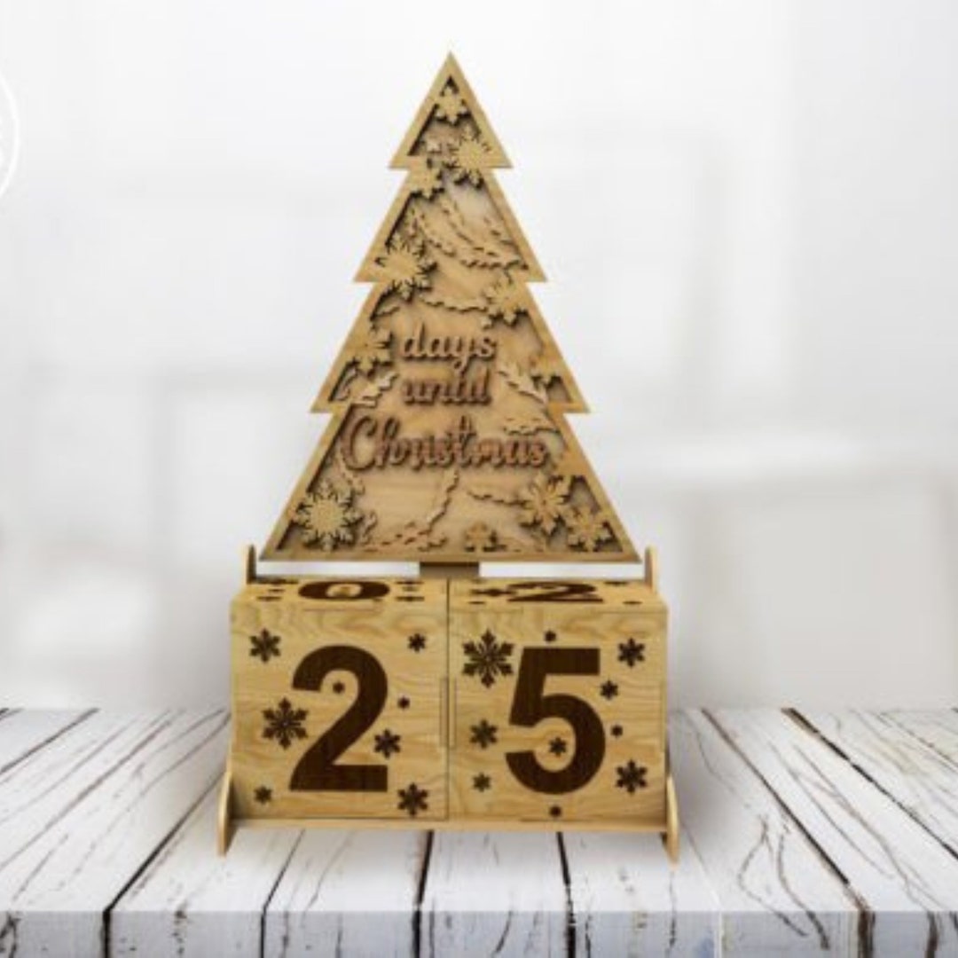 Christmas Tree SVG Advent Countdown Calender SVG Laser Cutting File ...