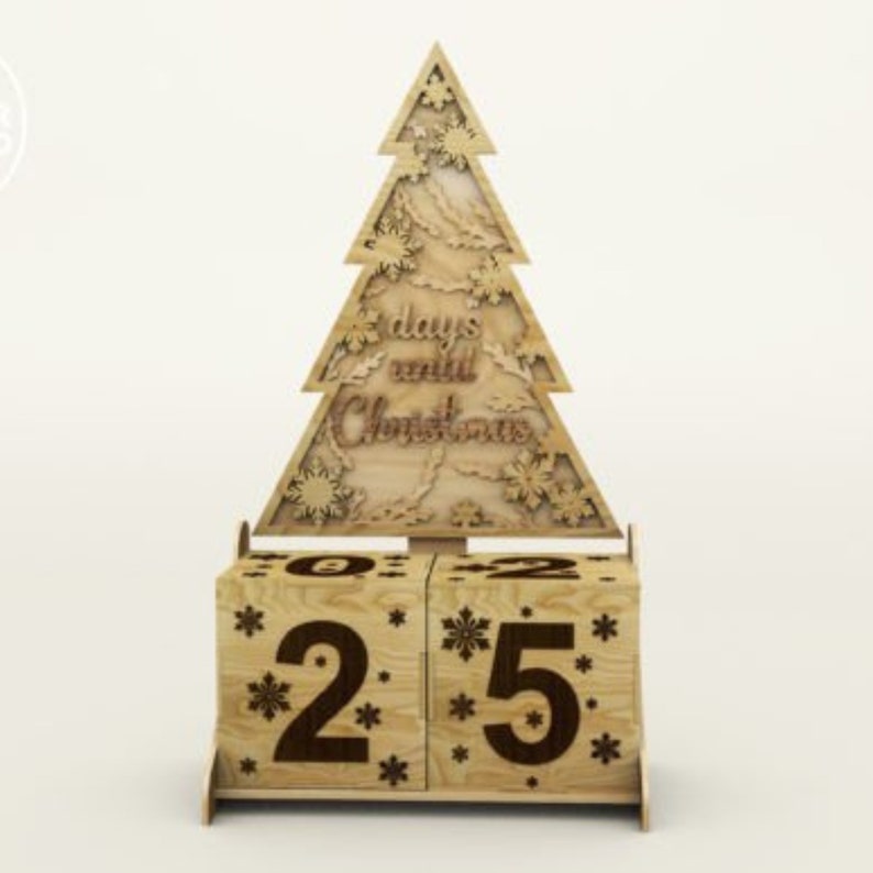 Christmas Tree SVG Advent Countdown Calender SVG Laser Cutting File ...