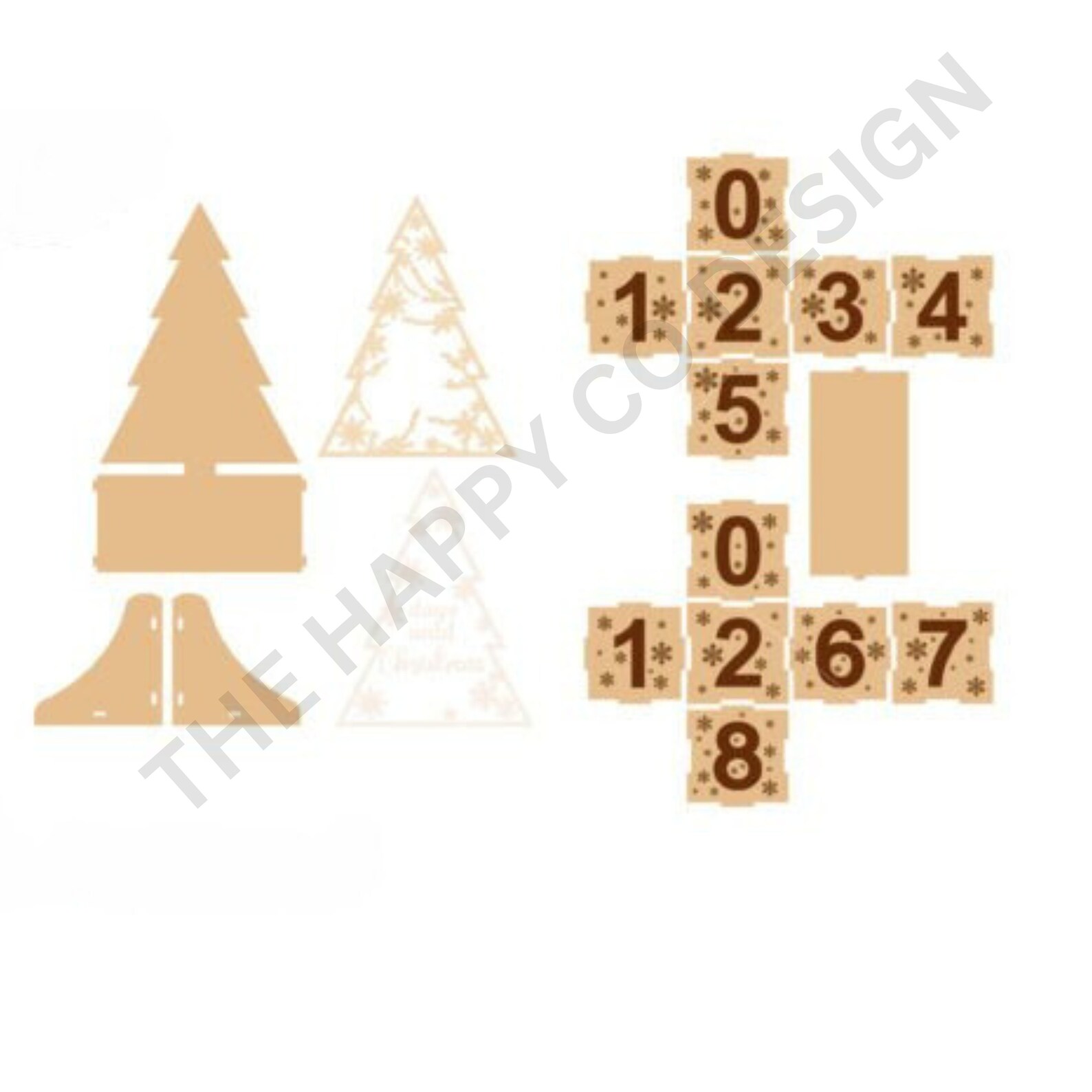 Christmas Tree SVG Advent Countdown Calender SVG Laser Cutting File ...
