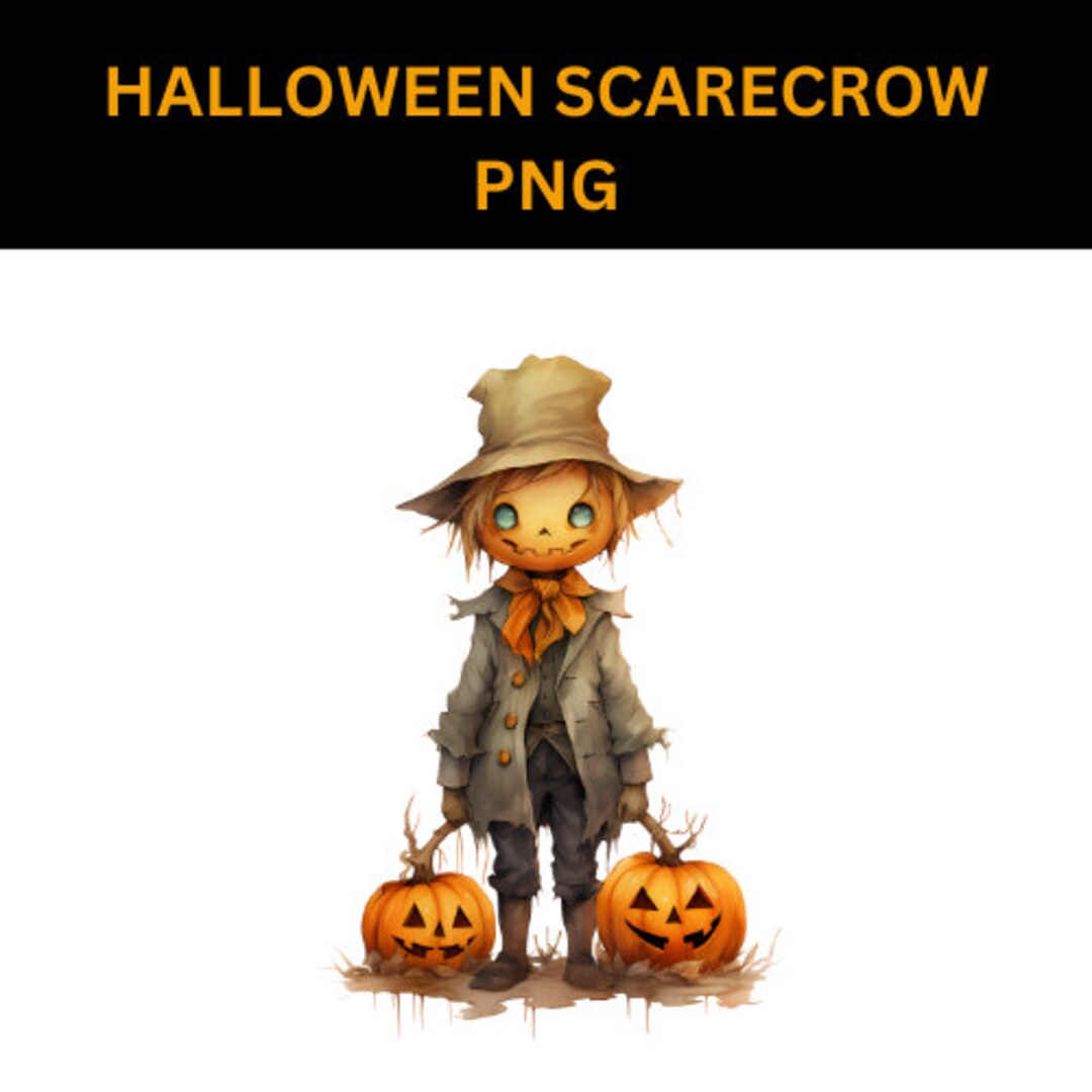 Halloween Scarecrow PNG File Halloween Party Invitation - Etsy