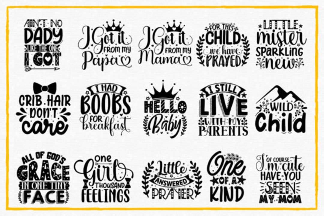 Funny Baby SVG Bundle: Newborn Quotes (digital Download) - Etsy