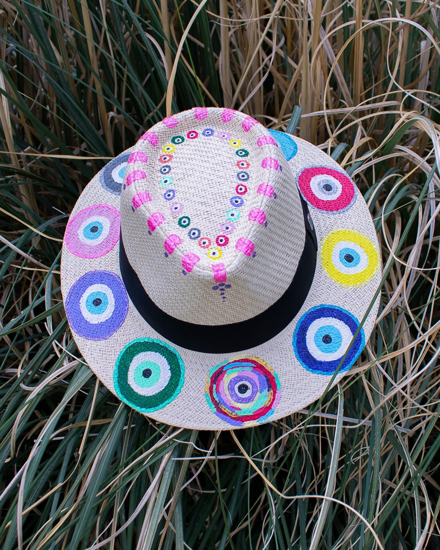 Summer Hat, Hand Painted Panama Style Hat - Etsy