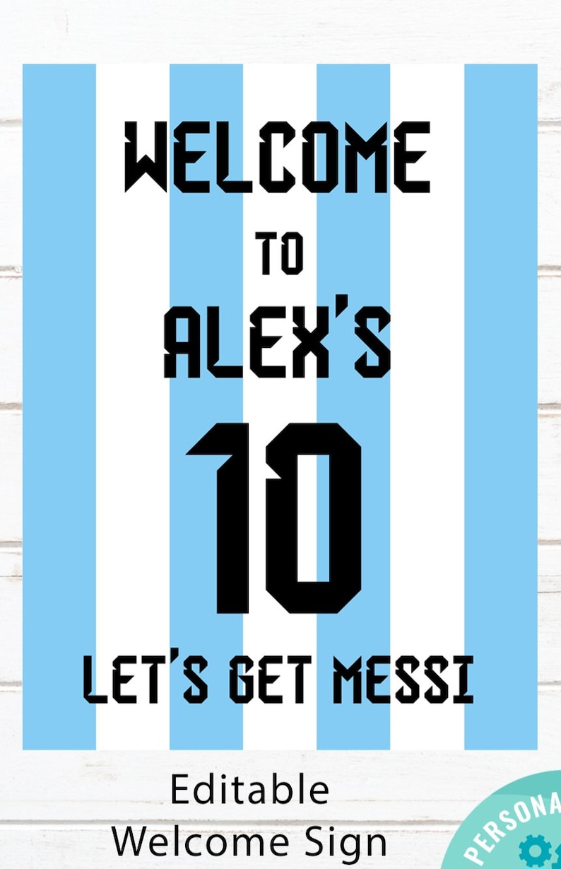 Edit & Print - LET'S GET MESSI Party Bundle , Soccer Party Editable and ...