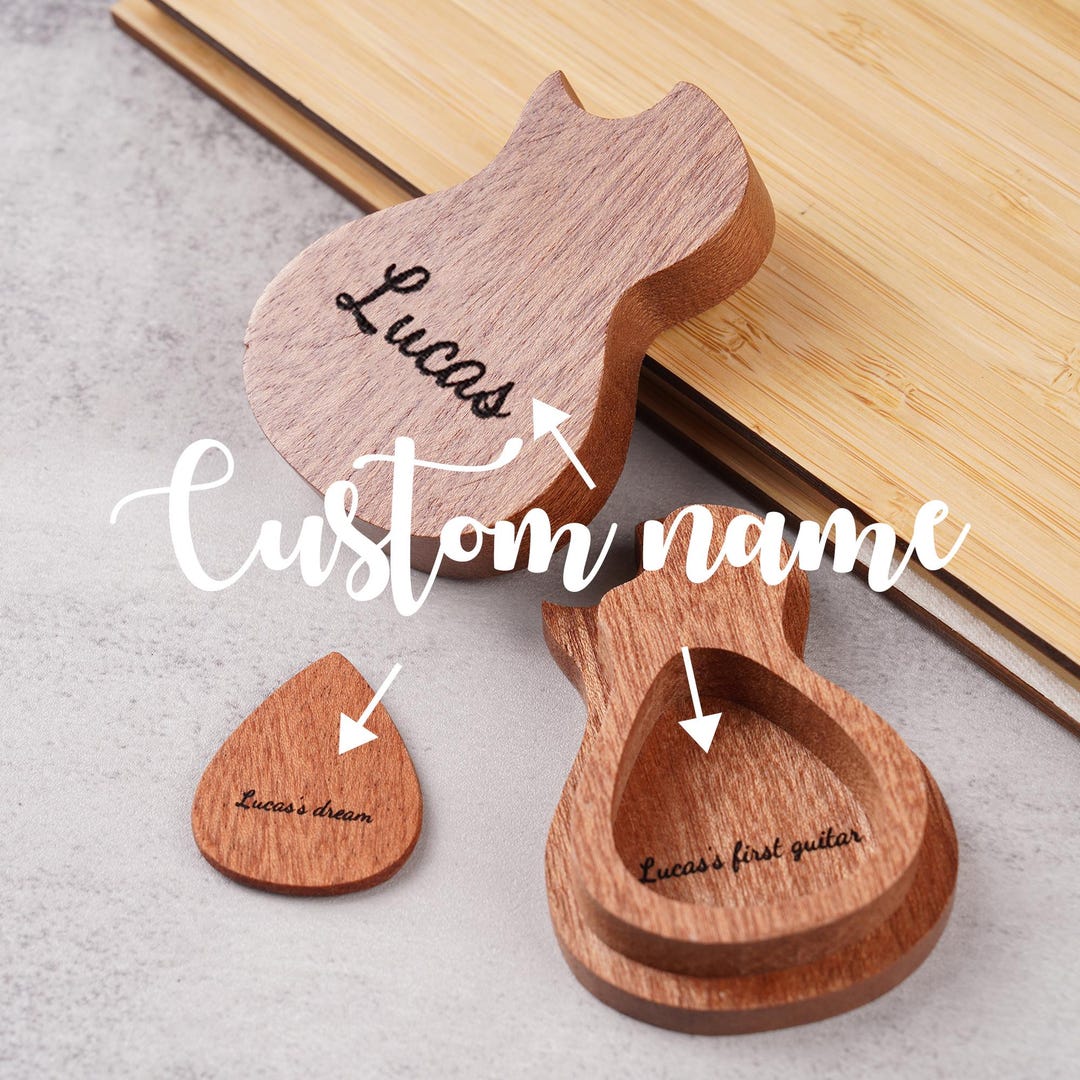 Personalized Wooden Guitar Name Sign, Custom Guitar Pick Holder, Custom ...
