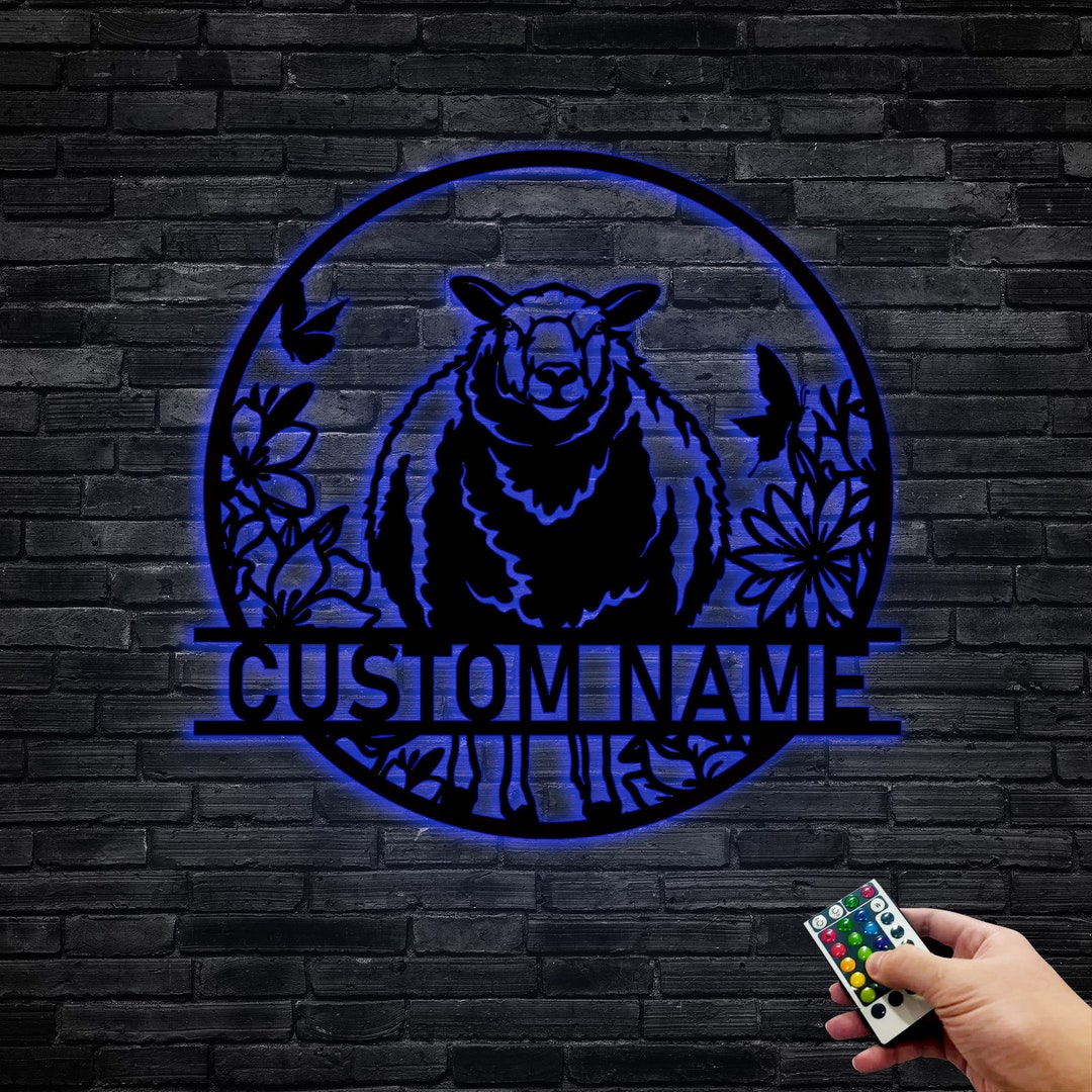 Custom Sheep Metal Wall Sign, Personalized Sheep Metal Wall Art, Sheep ...