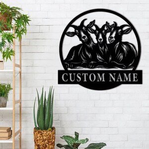 Custom Goat Farm Name Metal Sign, Personalized Goat Ranch Farm Wall Art ...