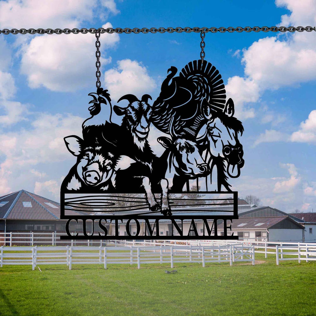 Personalized Farm Animal Metal Sign,custom Animal Name Sign,horse ...