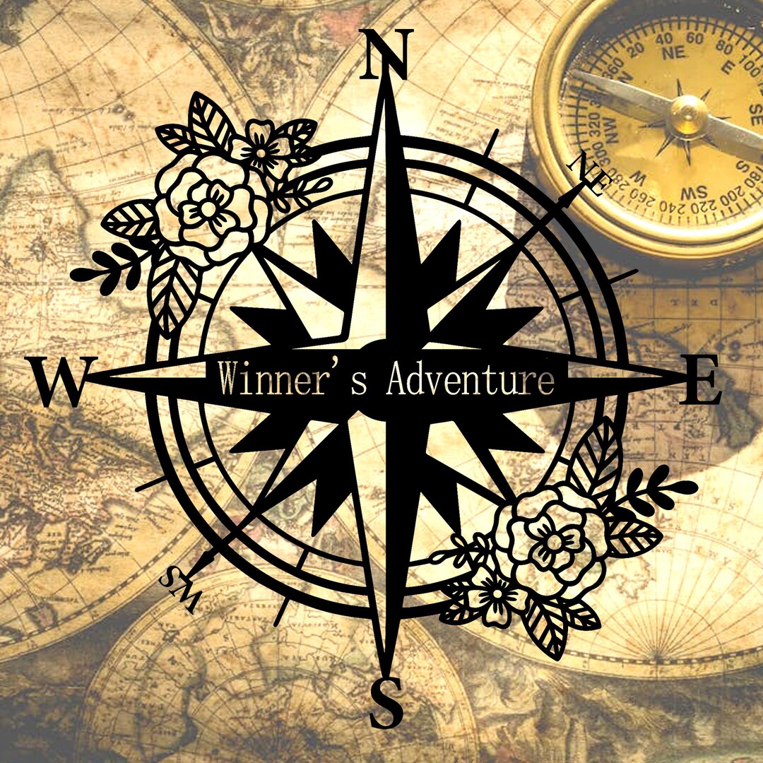 Custom Compass Metal Wall Art Sign Decor, Personalized Compass Name ...