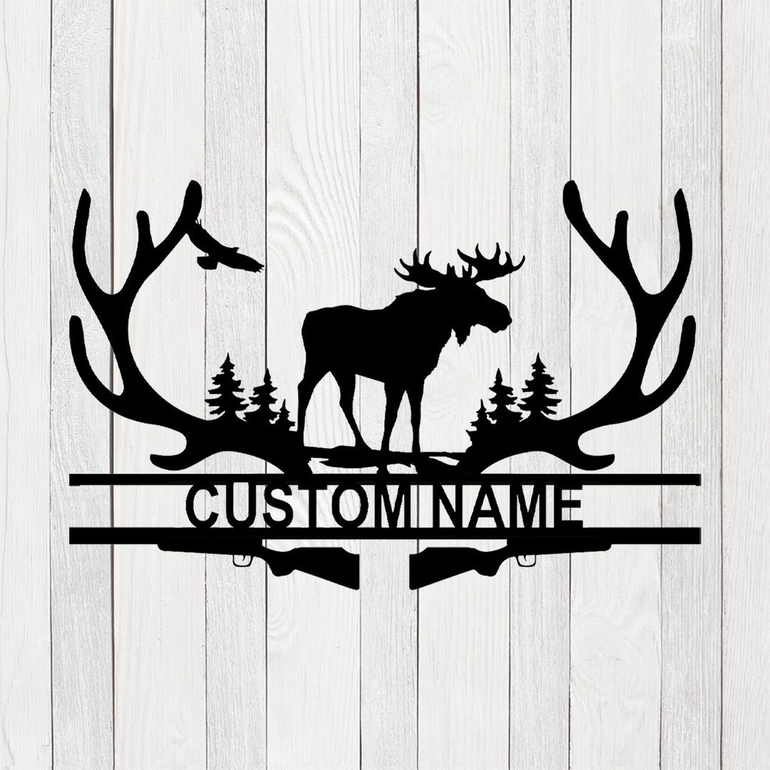 Custom Moose Name Metal Wall Sign, Personalized Moose Metal Wall Art ...