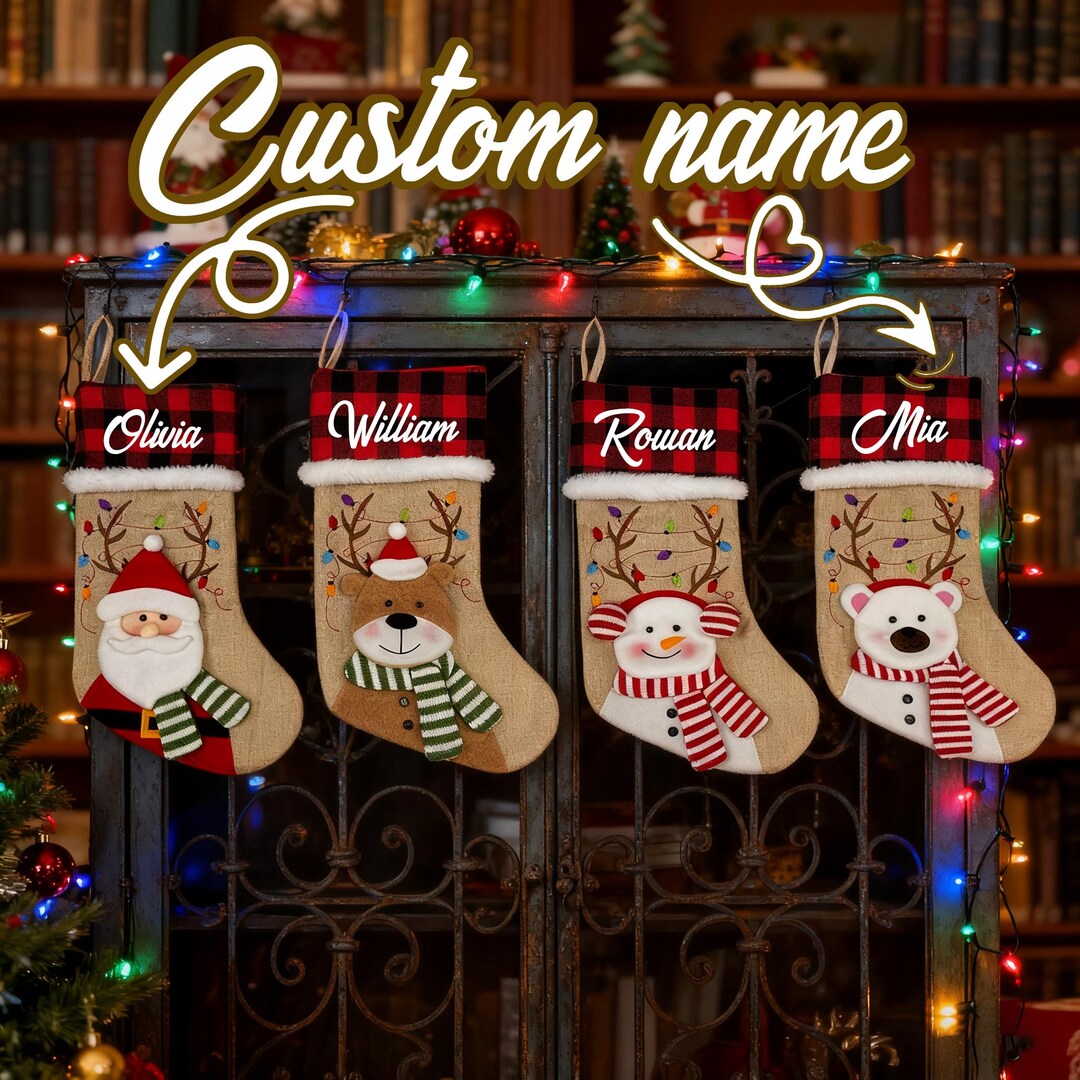 Personalized Santa Stocking,custom Name Christmas Stock Bag,home ...