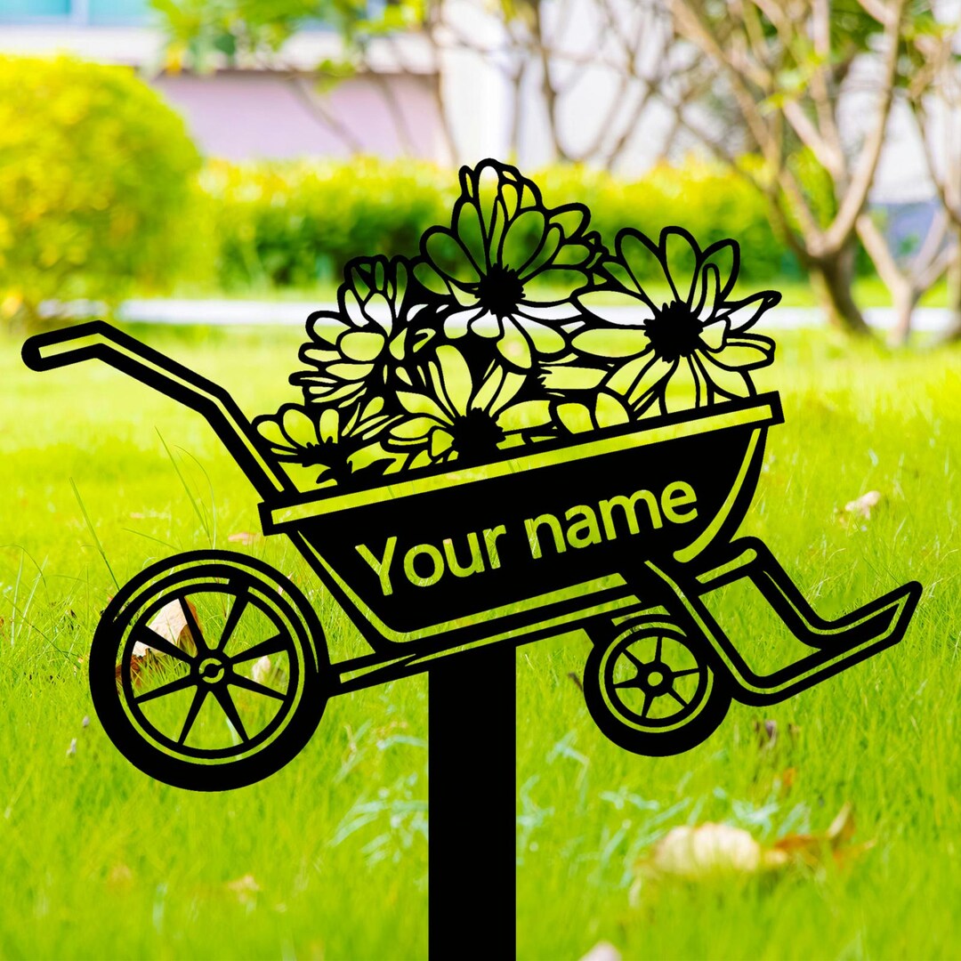 Personalized Cart Metal Garden Stake Sign,custom Cart Metal Garden ...
