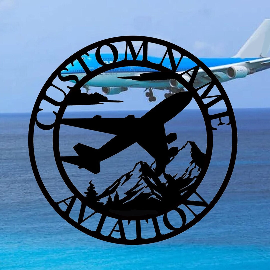 Custom Aircraft Metal Sign, Personalized Plane Name Wall Hanging Decor ...