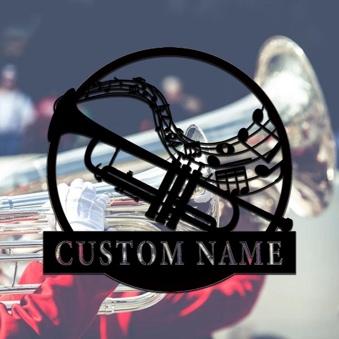 Custom Trombone Musical Instrument Metal Wall Art, Personalized ...