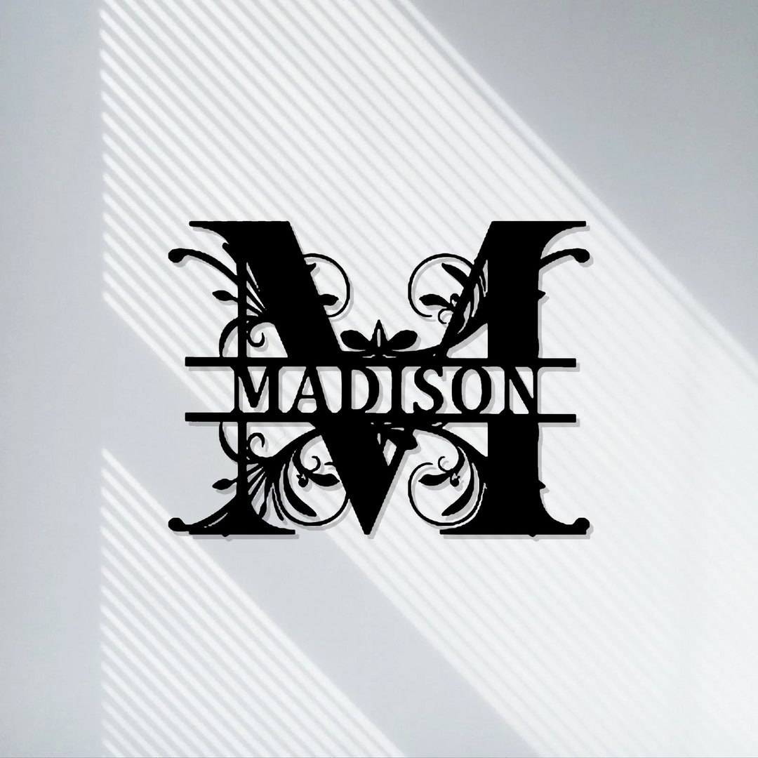 Custom Metal Name Sign-split Letter Name Sign-personalized Last Name ...
