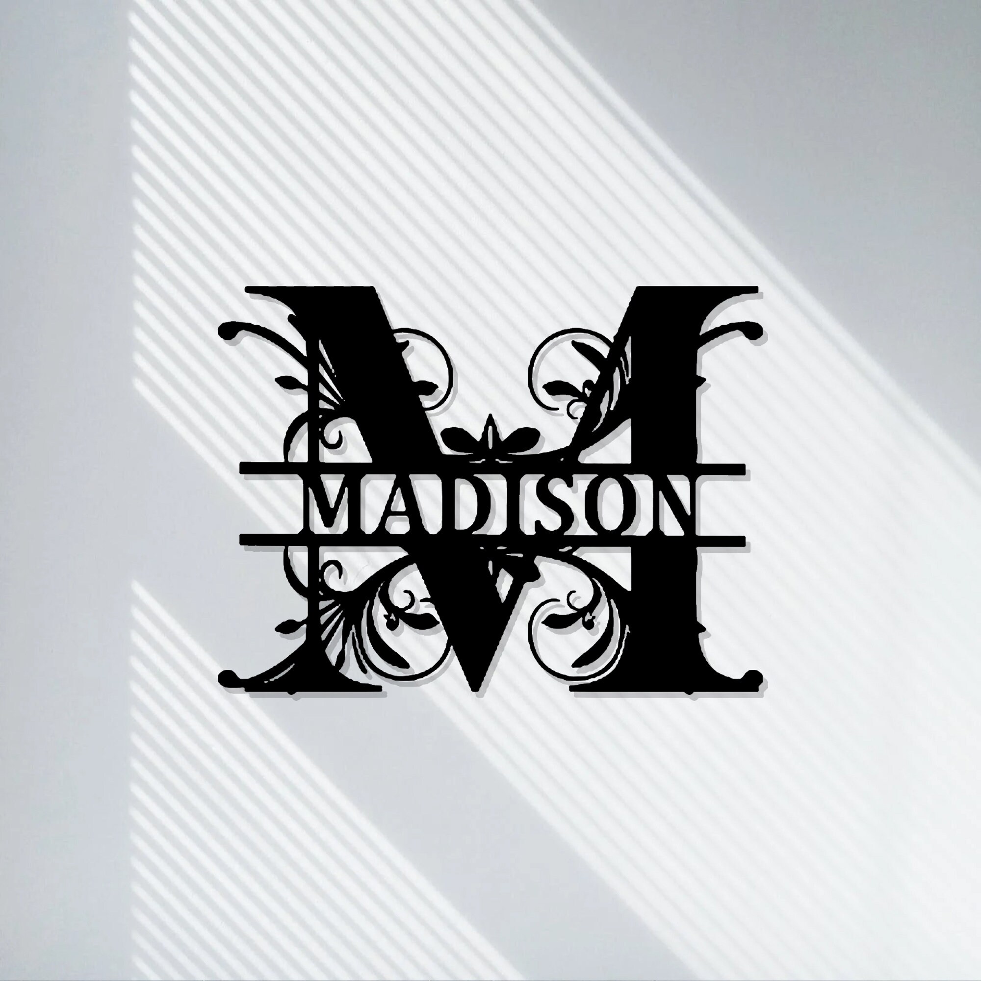 Custom Metal Name Sign-split Letter Name Sign-personalized Last Name ...