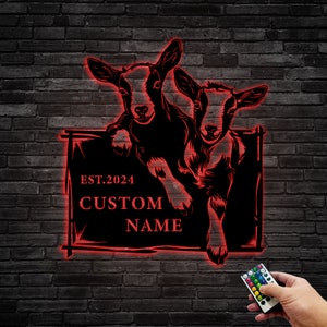 Custom Goat Farm Name Metal Sign, Personalized Goat Ranch Farm Wall Art ...