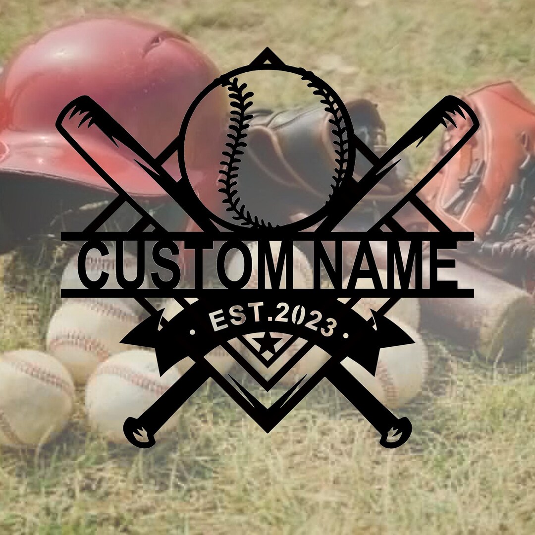 Custom Baseball Name Wall Art Sign,baseball Metal Door Hanging Sign ...
