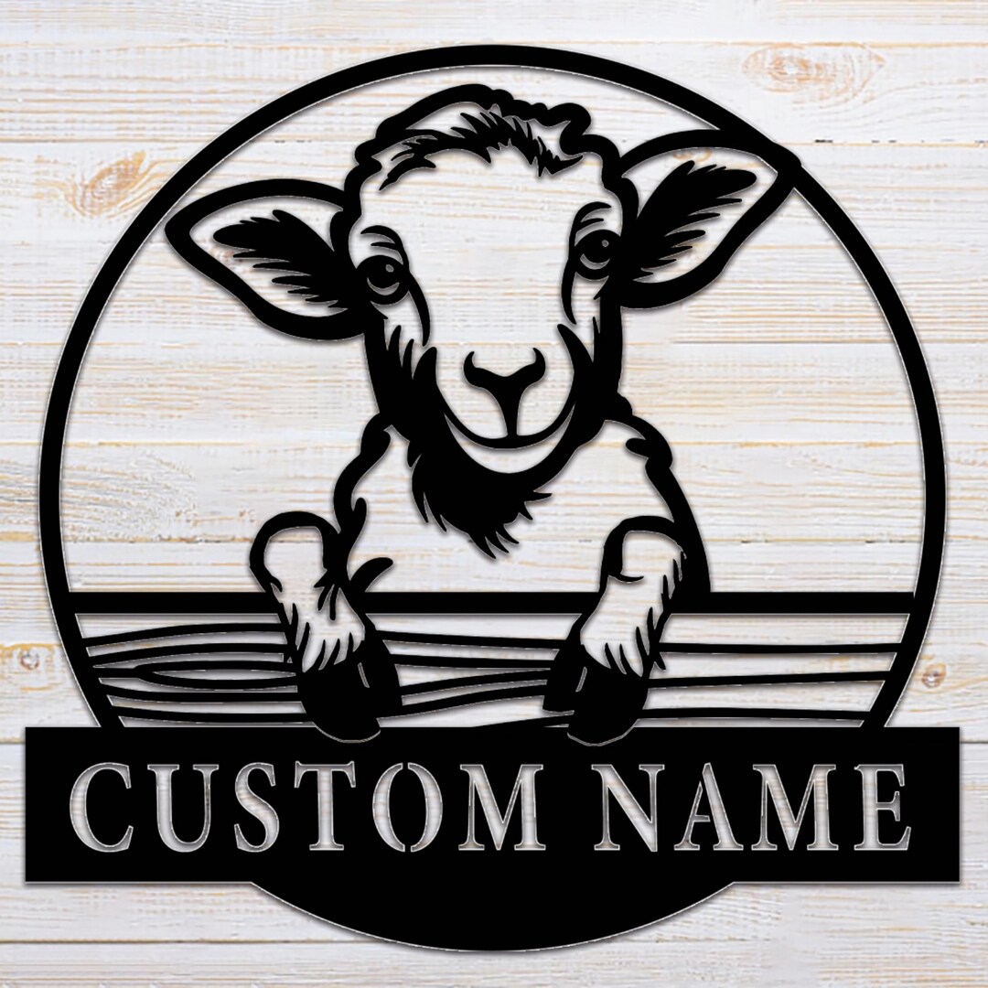 Personalized Goat Metal Wall Sign, Goat Name Metal Art Sign, Farm Sign ...
