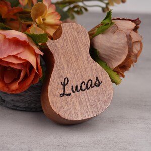 Personalized Wooden Guitar Name Sign, Custom Guitar Pick Holder, Custom ...