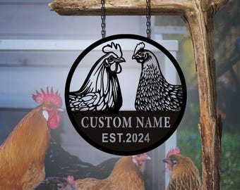 Customized Chicken Coop Sign, Chicken Name Sign, Metal Farm Sign ...