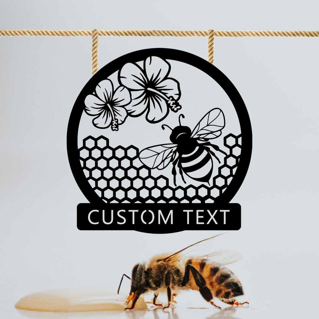 Personalized Honey Bee Name Metal Sign, Wall Hanging, Bee Wall Art ...
