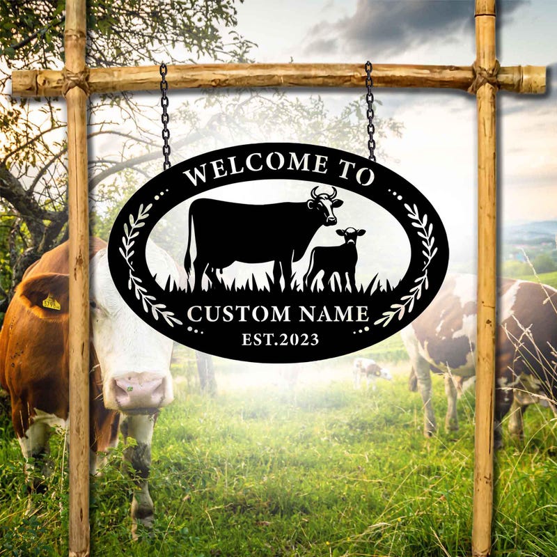 Metal Cow Sign - Etsy