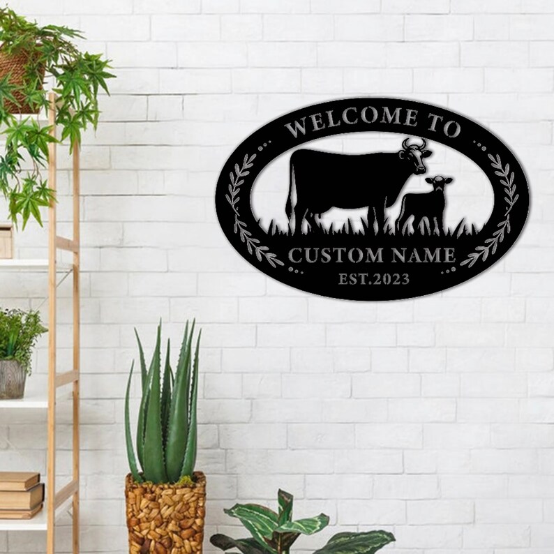 Customizable Cow Signs, Cow Metal Wall Art, Farm Decorations, Metal ...