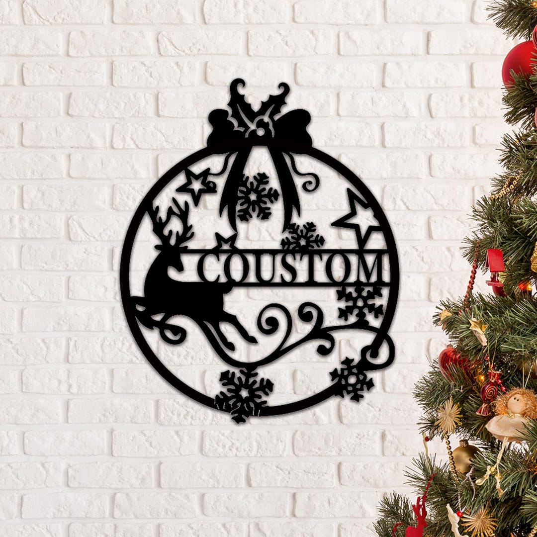 Custom Merry Christmas Metal Sign, Metal Wall Hang Decor, Custom ...