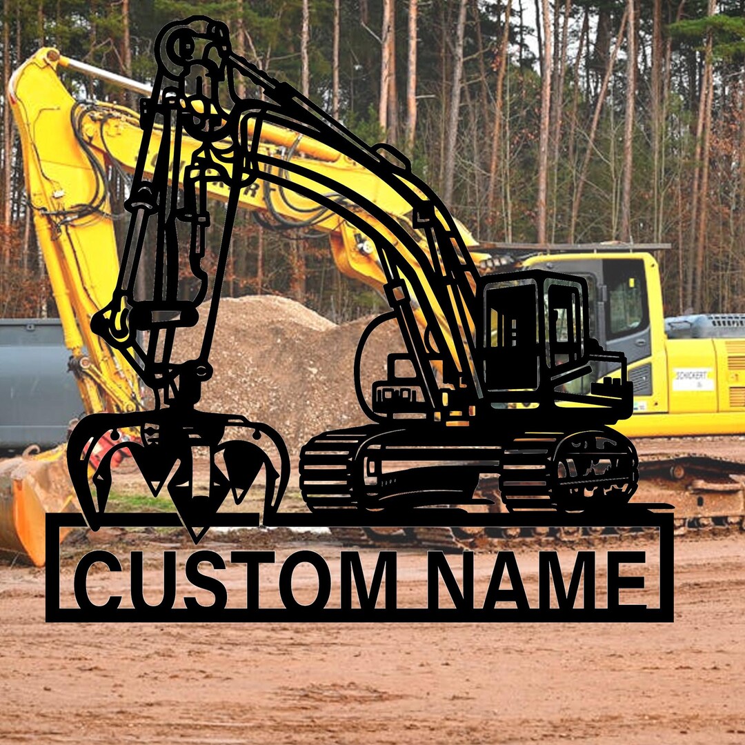 Personalized Digger Name Metal Wall Art Sign,custom Digger Metal Door ...