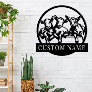 Custom Goat Farm Name Metal Sign, Personalized Goat Ranch Farm Wall Art ...