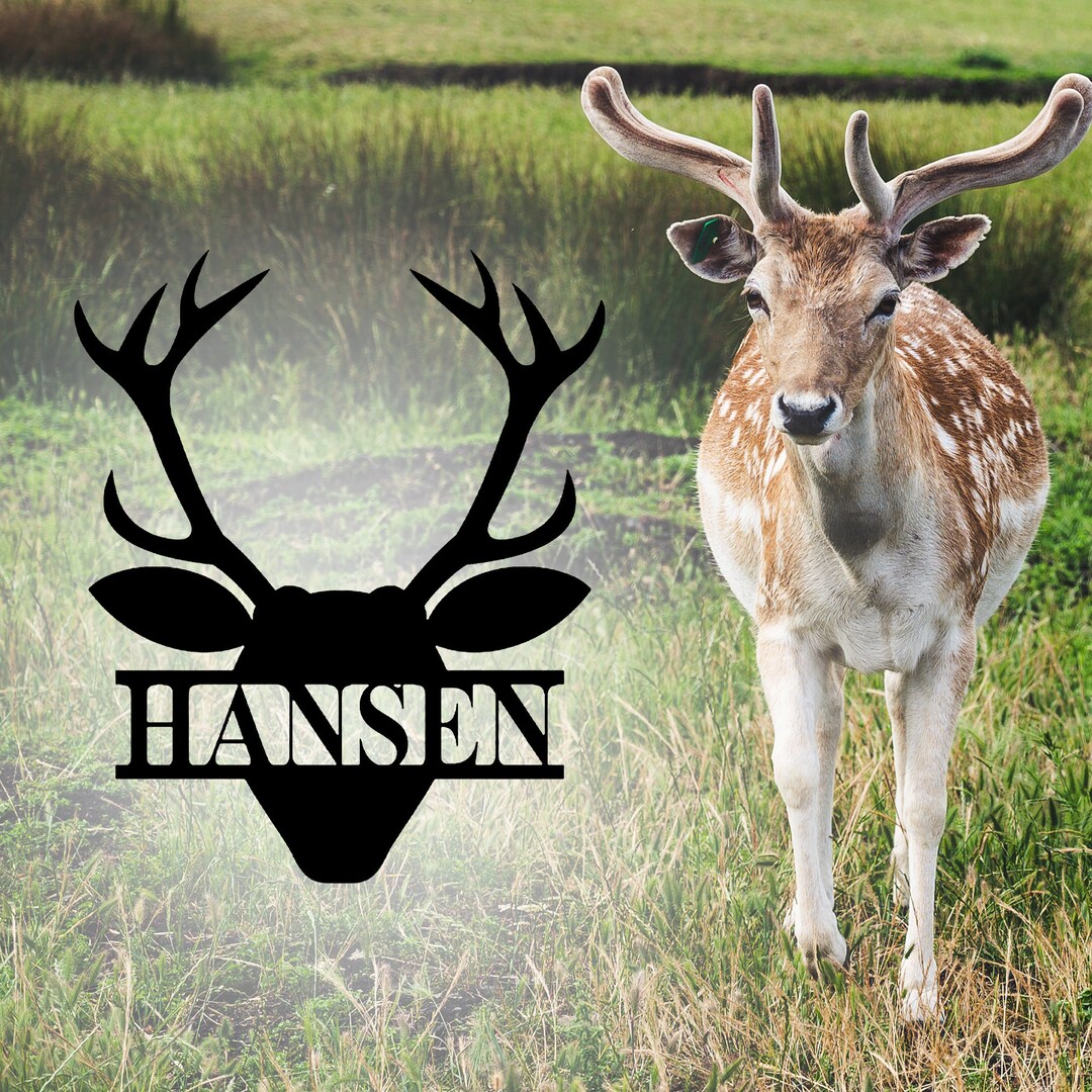 Custom Deer Head Name Metal Sign, Personalized Deer Hunter Gift ...