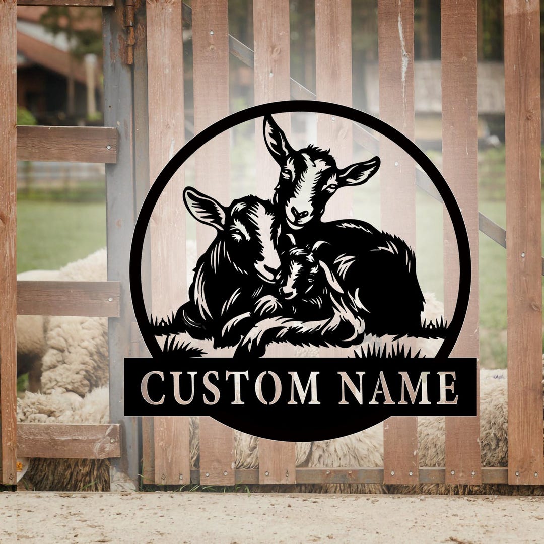 Custom Goat Farm Name Metal Sign, Personalized Goat Ranch Farm Wall Art ...