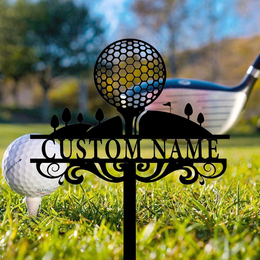 Custom Golf Metal Garden Stake Sign, Personalized Golf Metal Garden ...