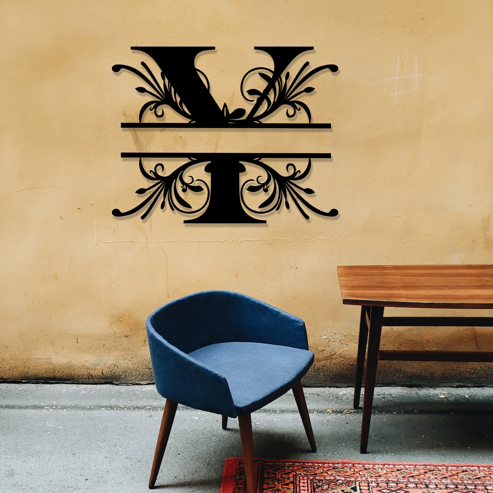 Custom Metal Name Sign-split Letter Name Sign-personalized Last Name ...