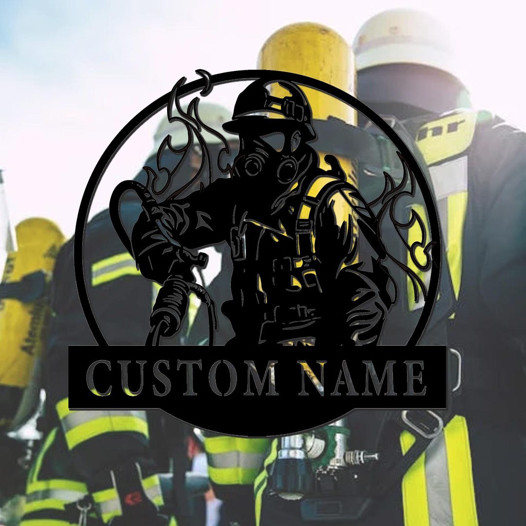 Custom Fireman Name Metal Sign, Firefighter Metal Wall Art Sign ...