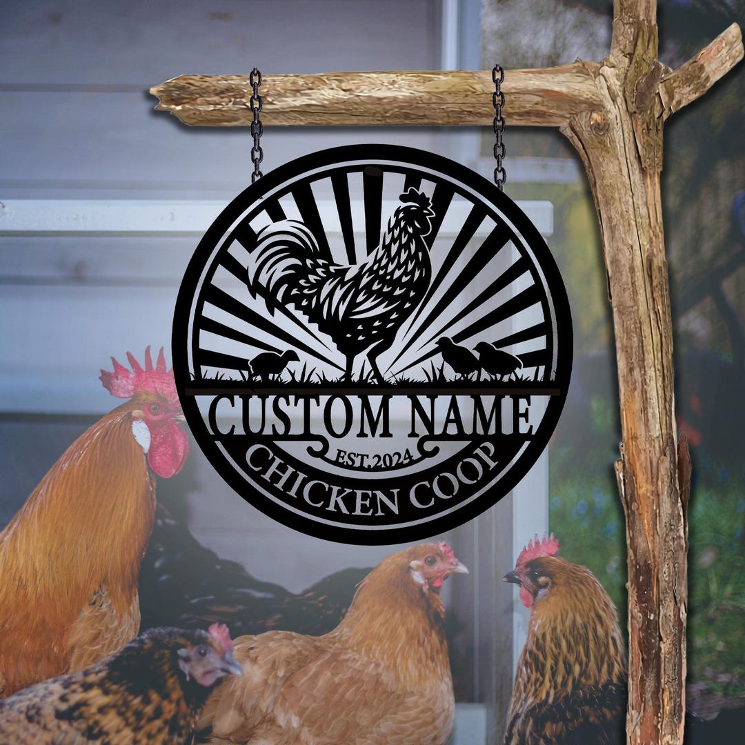 Custom Hen Chick Metal Sign, Metal Wall Art, Outdoor Farm Decor, Metal ...
