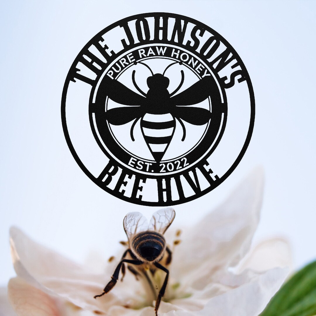 Custom Honey Bee Metal Sign Custom Honey Bee Family Name - Etsy