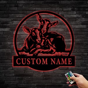 Custom Goat Farm Name Metal Sign, Personalized Goat Ranch Farm Wall Art ...