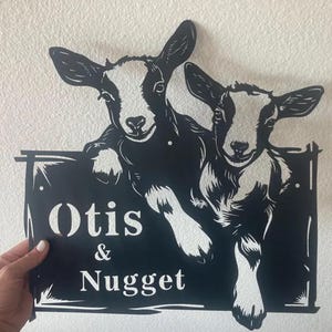 Custom Goat Farm Name Metal Sign, Personalized Goat Ranch Farm Wall Art ...